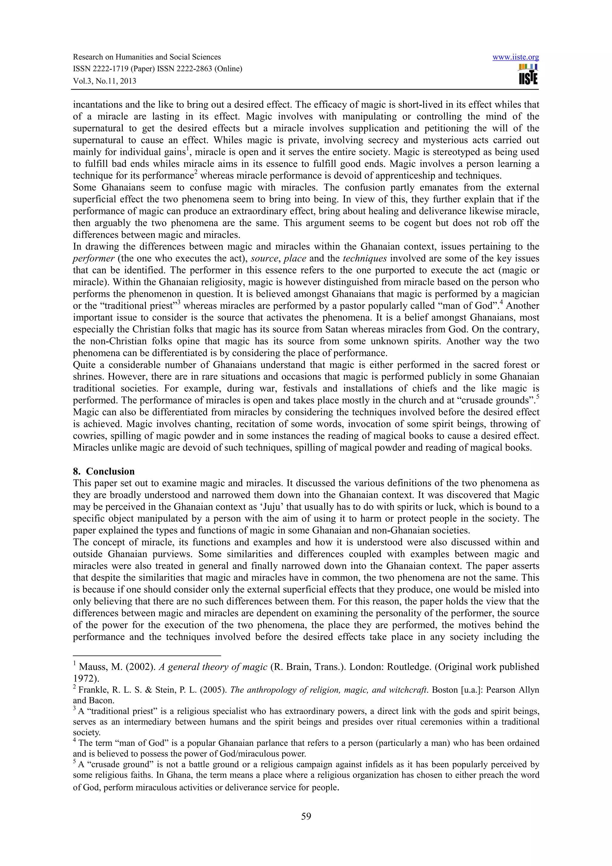 Magic and miracles in ghana a critical examination | PDF