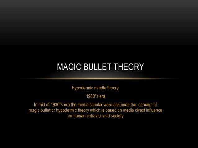 Magic bullet theory (assignment based) | PPSX
