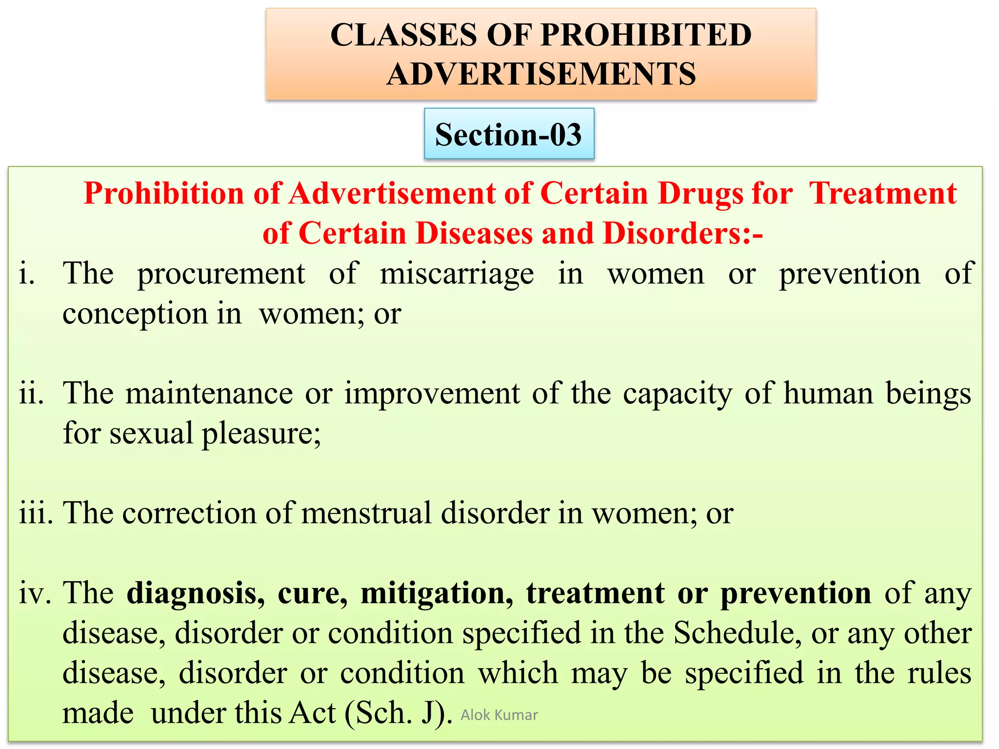 Prohibited Advertisements under the Drug & Magic remedies Act 1954 | PDF