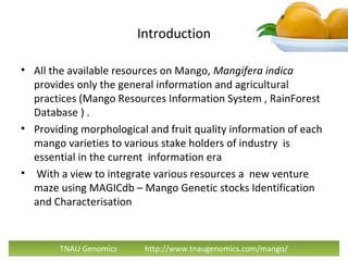 MAGICDB : Mango Genetic stocks Identification and Characterisation Data ...