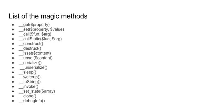 Magic function in PHP | PPT