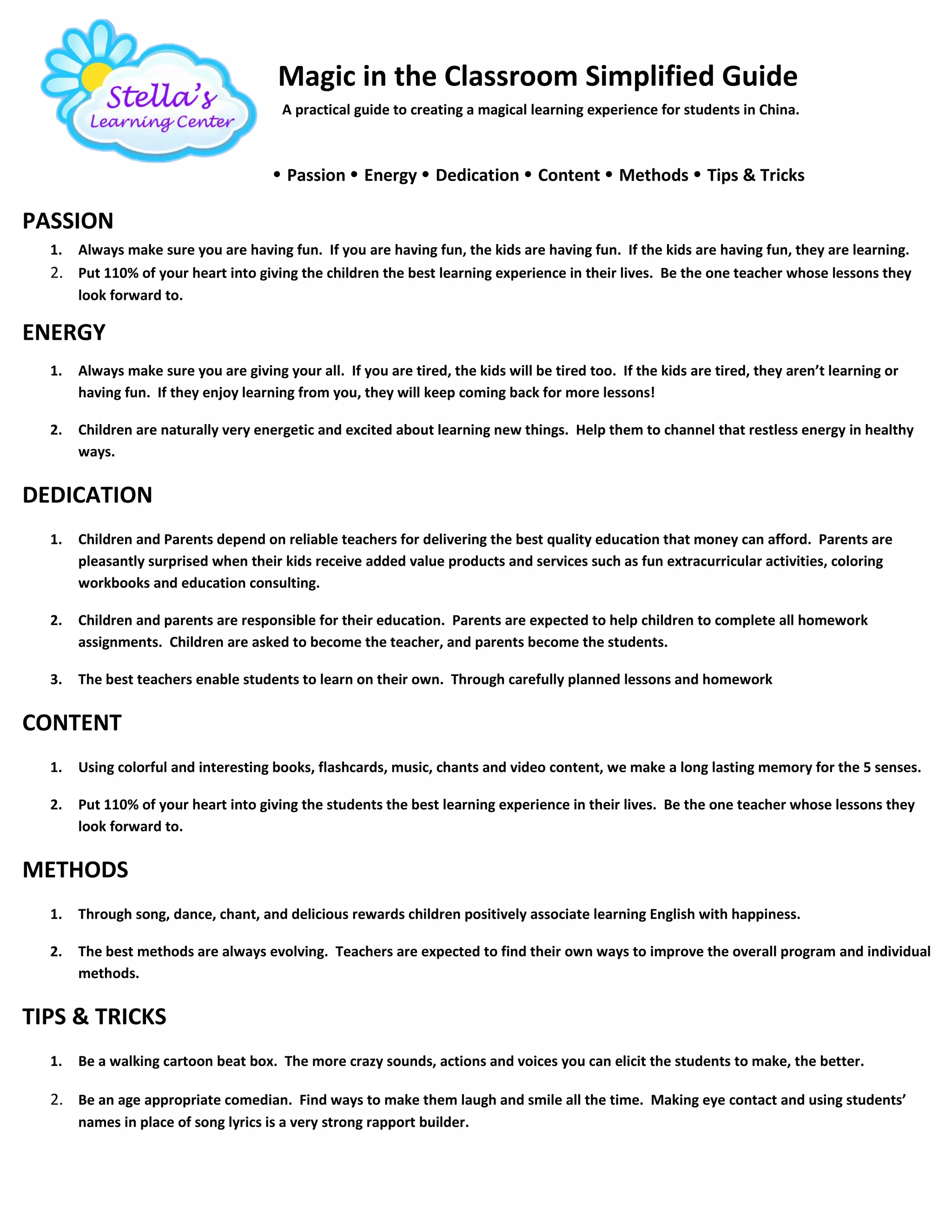 Magic in the classroom handbook | PDF