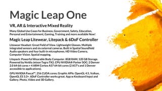 Magic Leap Developers Presentation by Cliff Baldridge 2018 | PPT