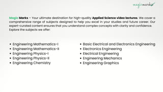 Magic Marks Applied Science Video Lectures | PDF