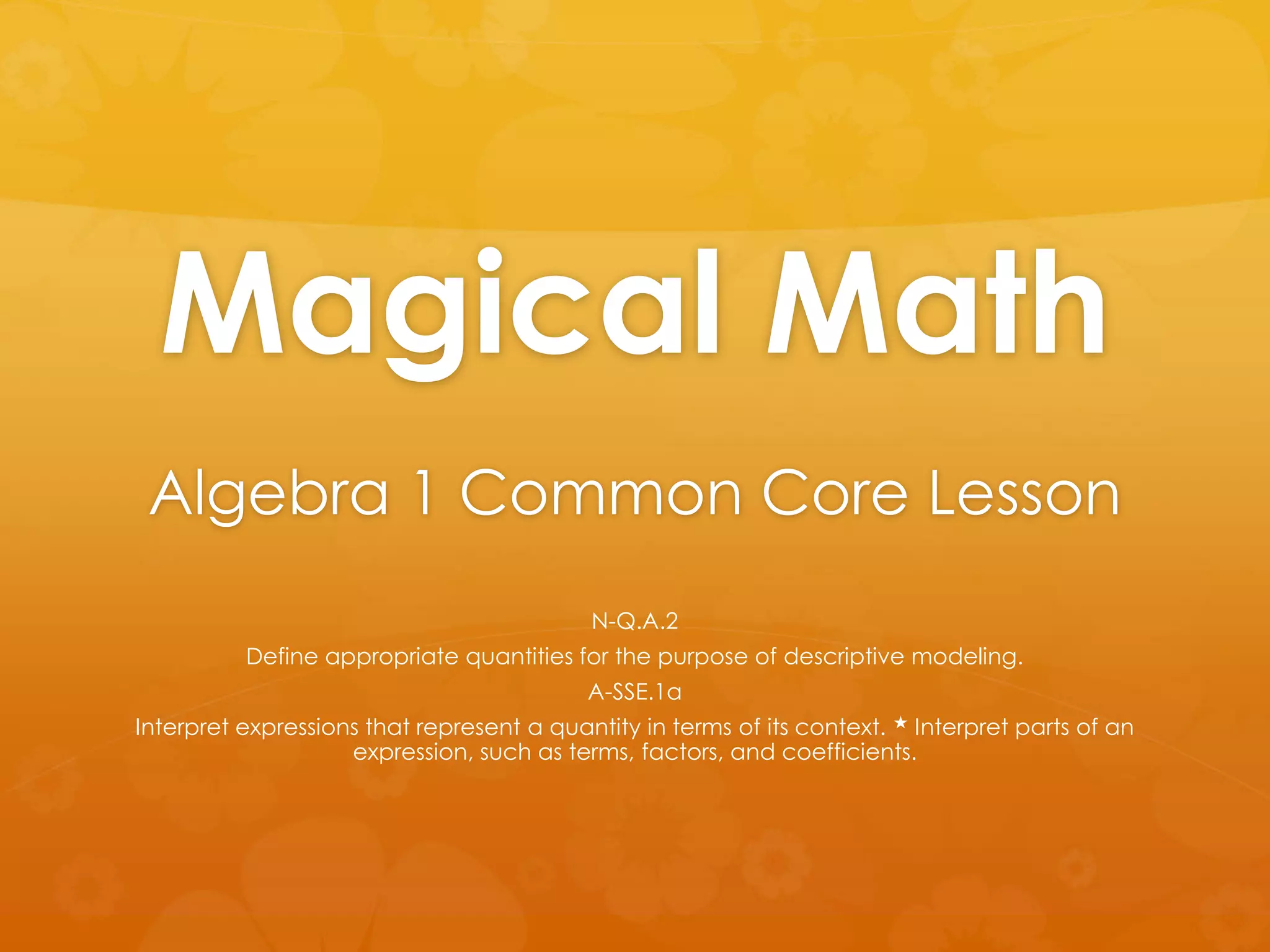 Magic mathlesson | PPT