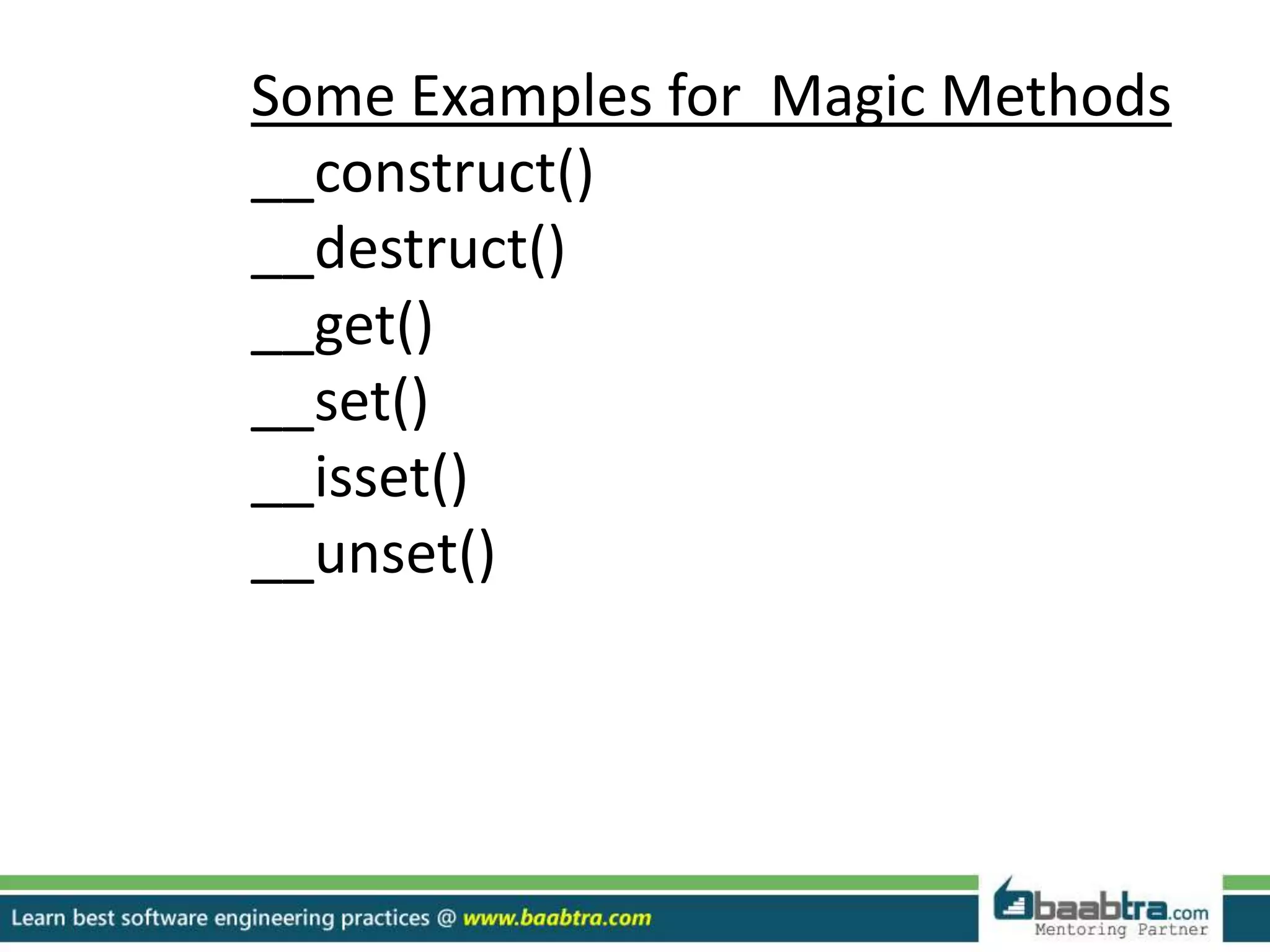 Magic methods in php | PPT