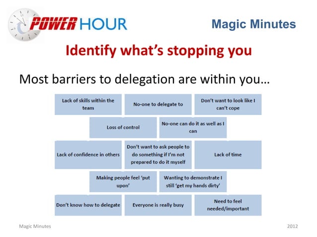Magic minutes from power hour delegate | PPTX