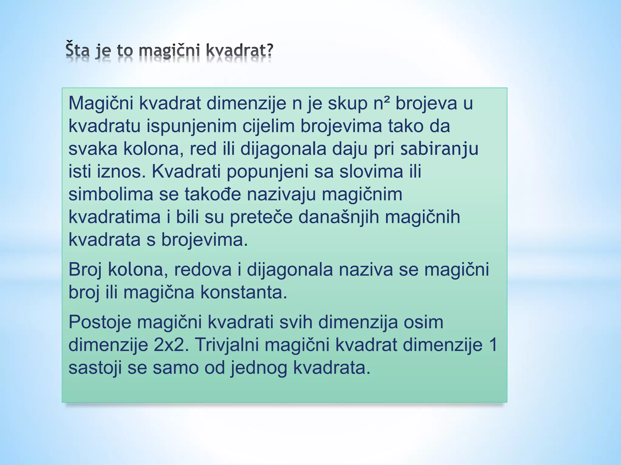 Magicni kvadrat tanja colic | PPTX