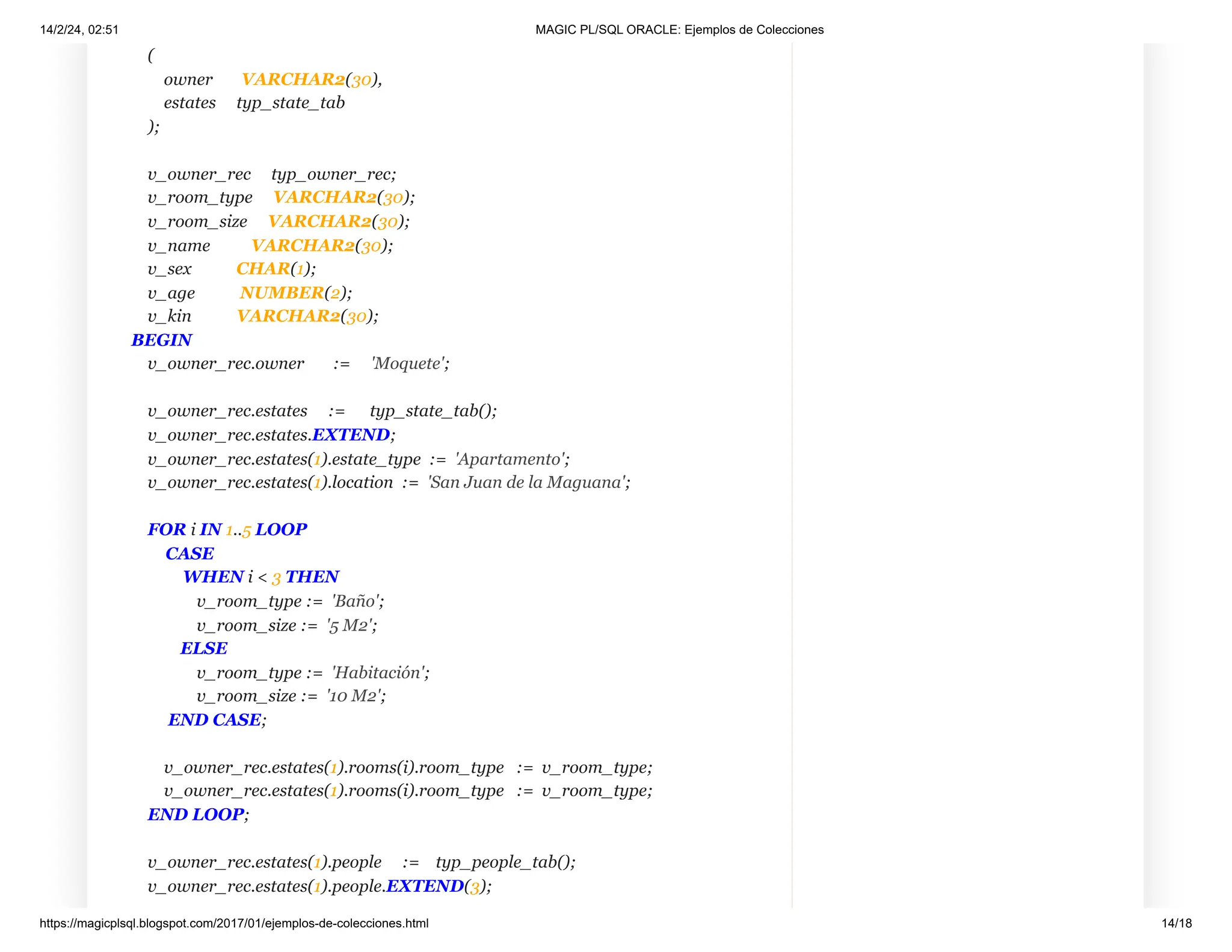 MAGIC PL_SQL ORACLE_ Ejemplos de Colecciones.pdf
