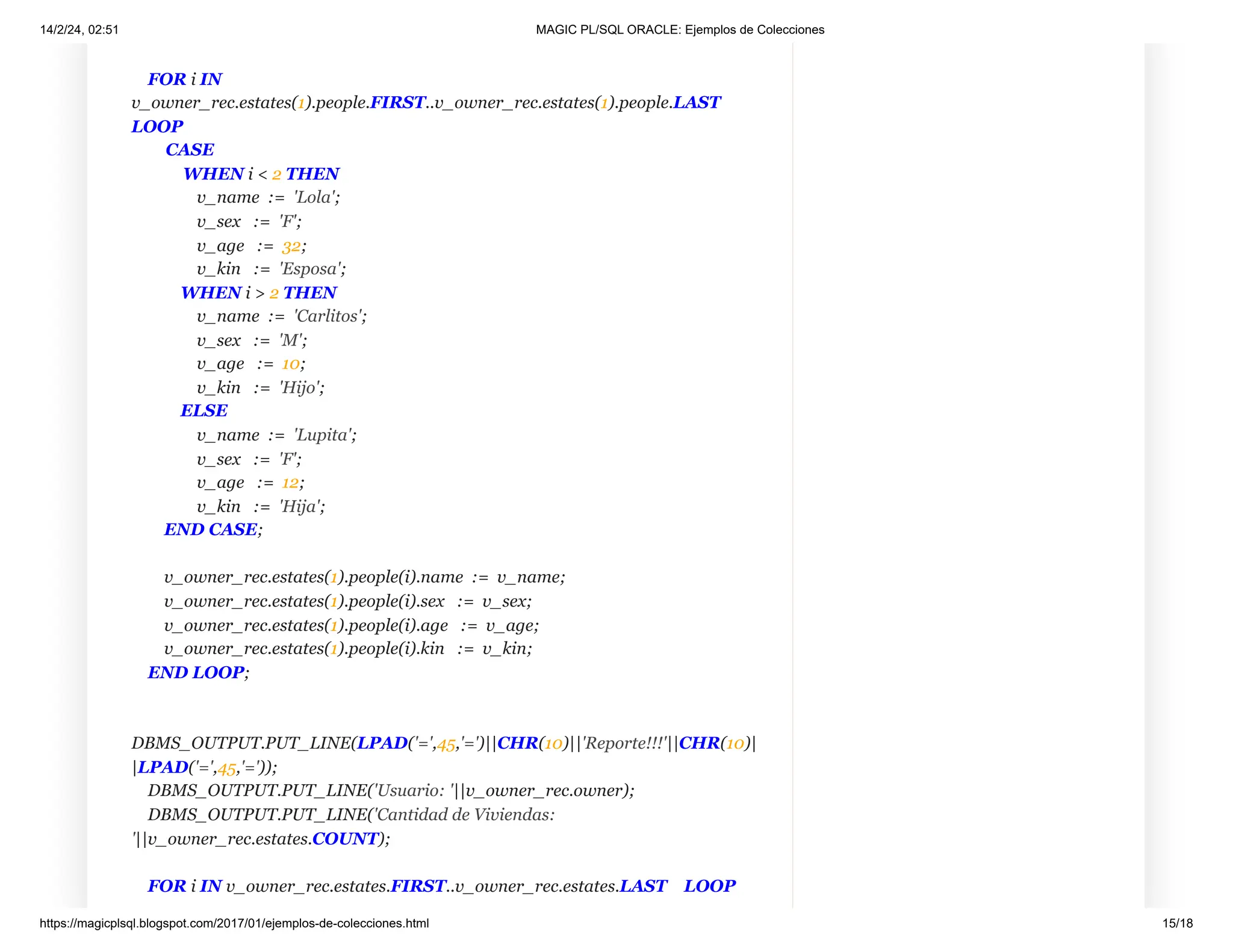 MAGIC PL_SQL ORACLE_ Ejemplos de Colecciones.pdf