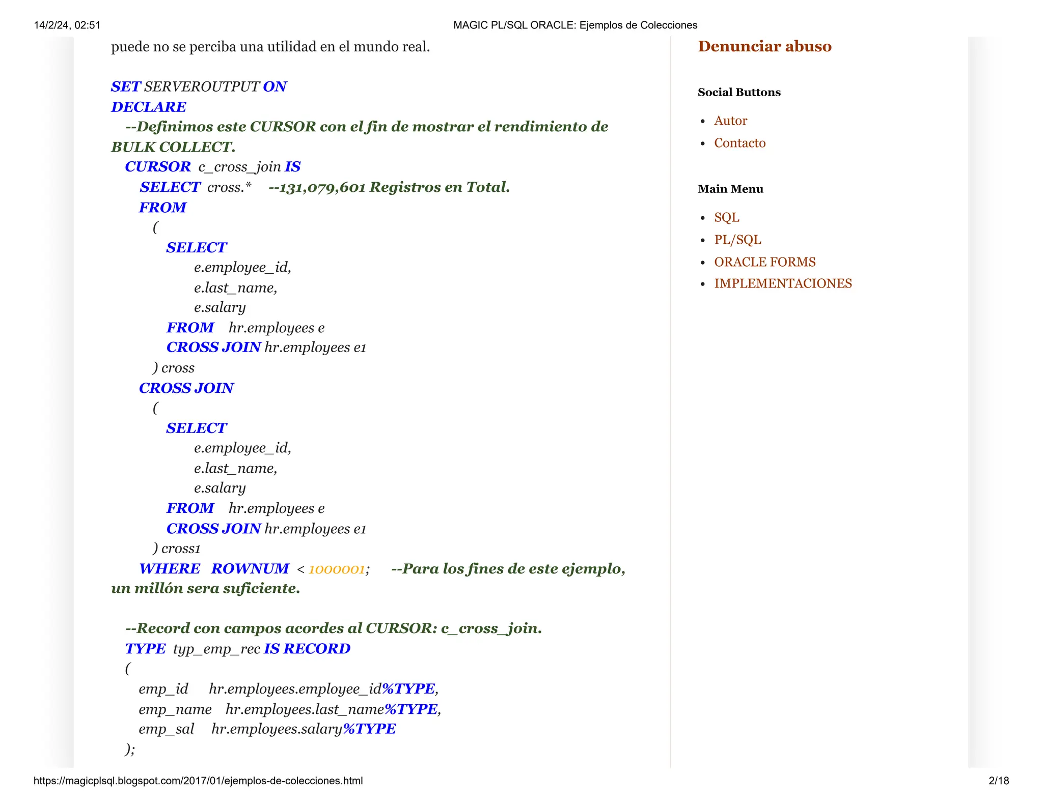 MAGIC PL_SQL ORACLE_ Ejemplos de Colecciones.pdf