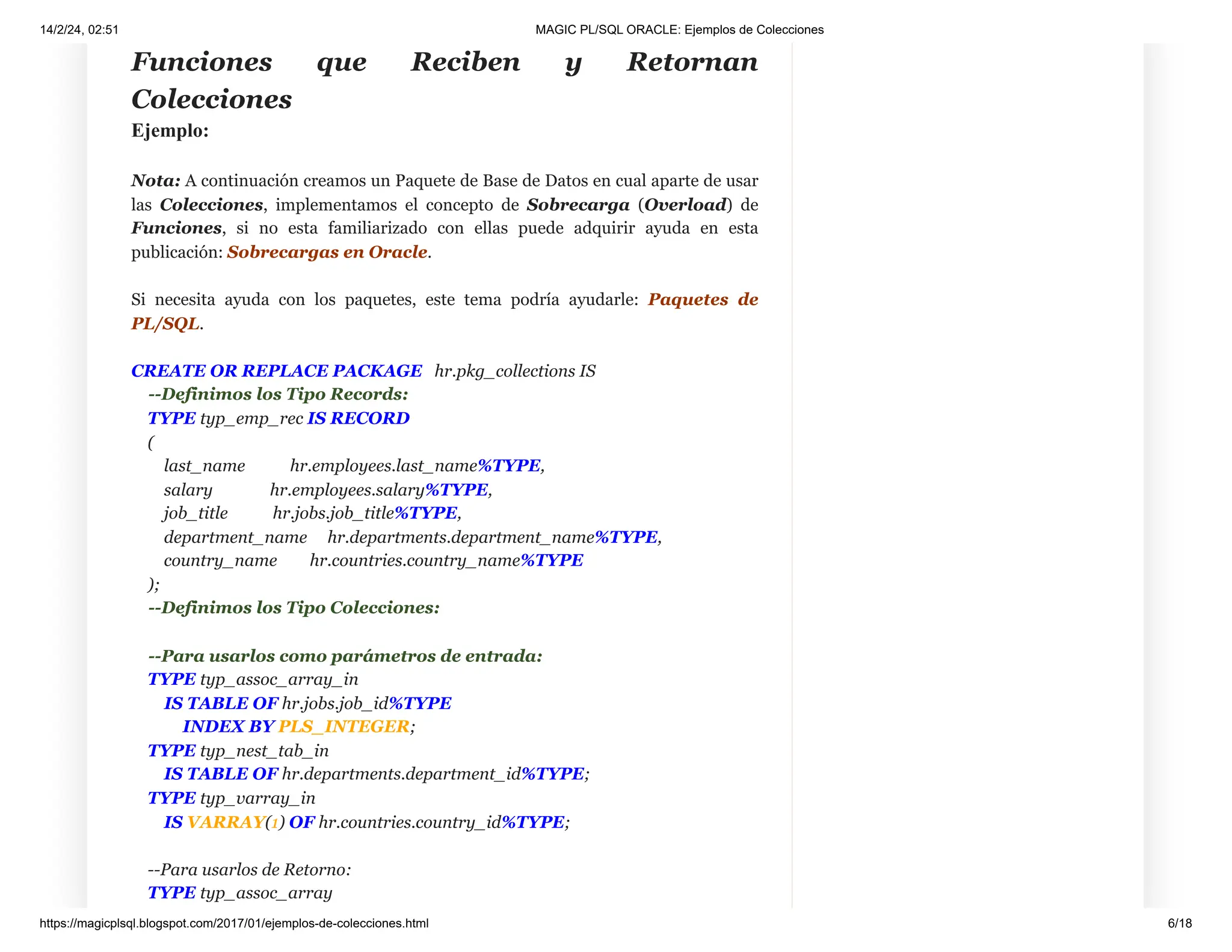 MAGIC PL_SQL ORACLE_ Ejemplos de Colecciones.pdf