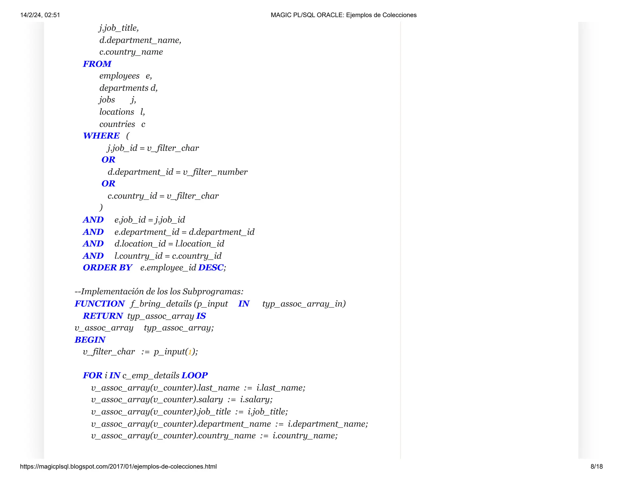 MAGIC PL_SQL ORACLE_ Ejemplos de Colecciones.pdf