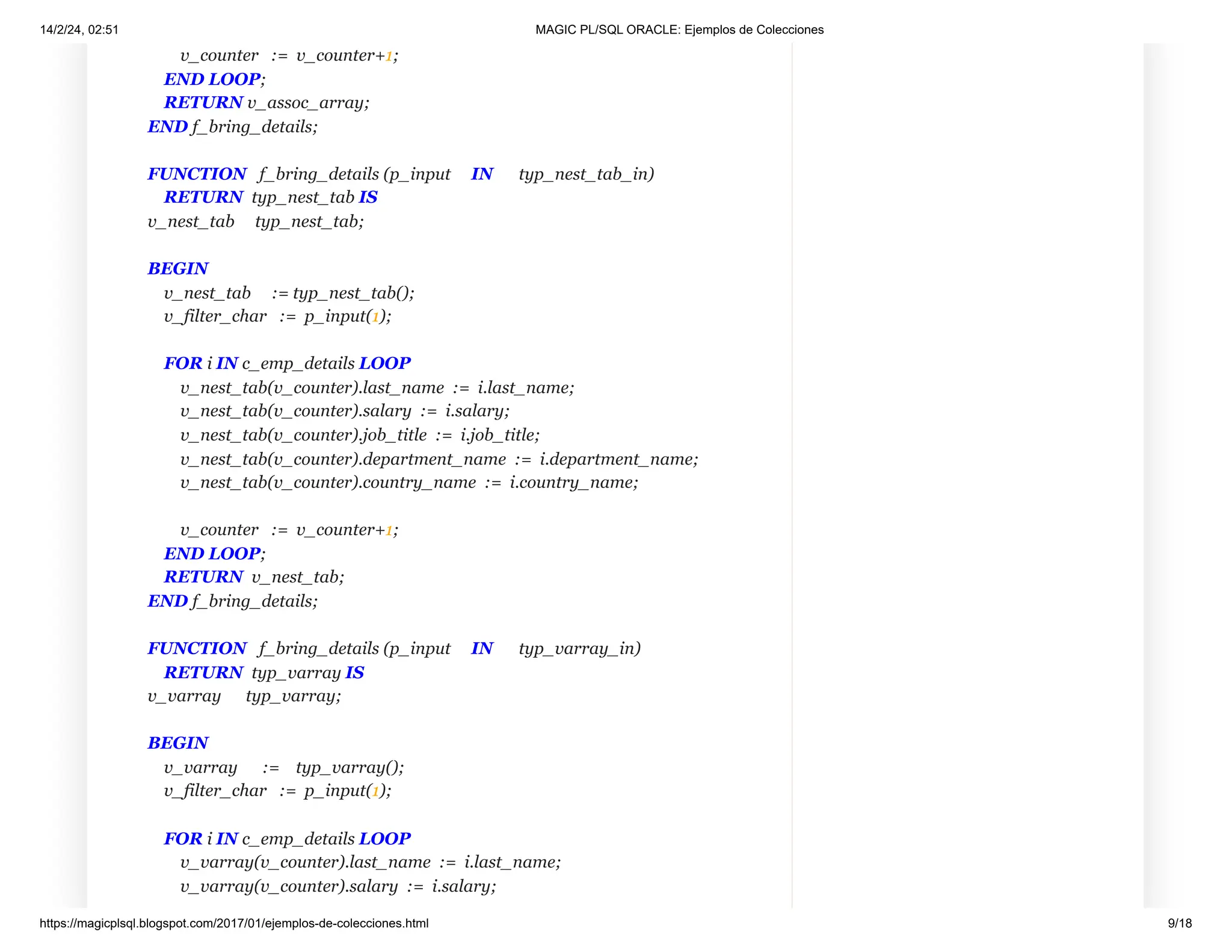 MAGIC PL_SQL ORACLE_ Ejemplos de Colecciones.pdf