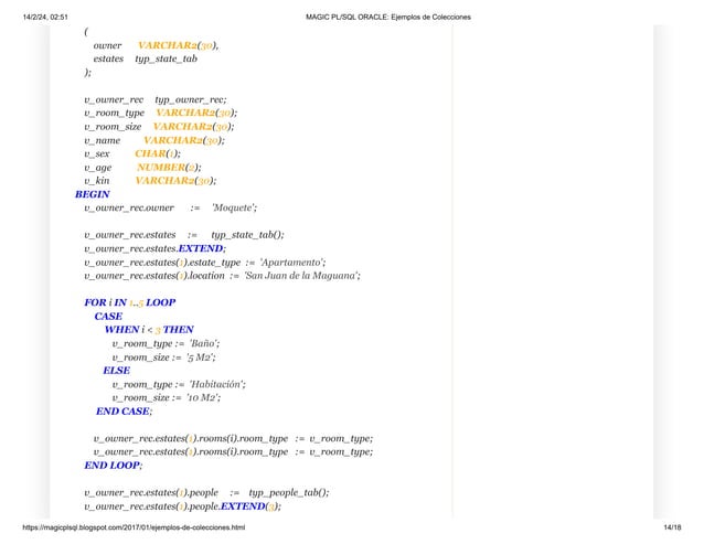 MAGIC PL_SQL ORACLE_ Ejemplos de Colecciones.pdf