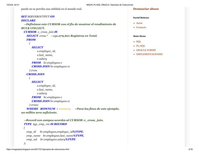MAGIC PL_SQL ORACLE_ Ejemplos de Colecciones.pdf