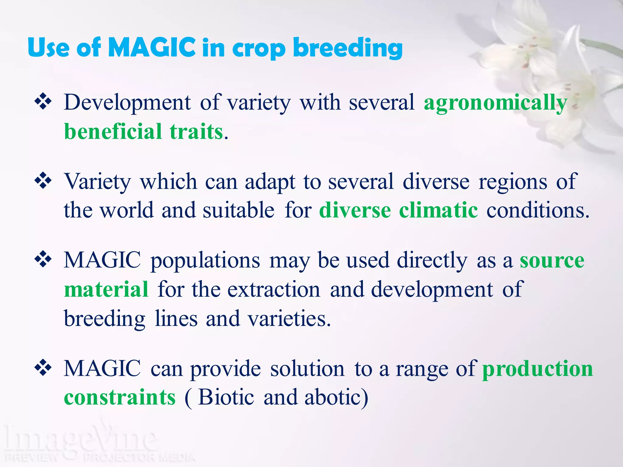 MAGIC populations and its role in crop improvement | PDF