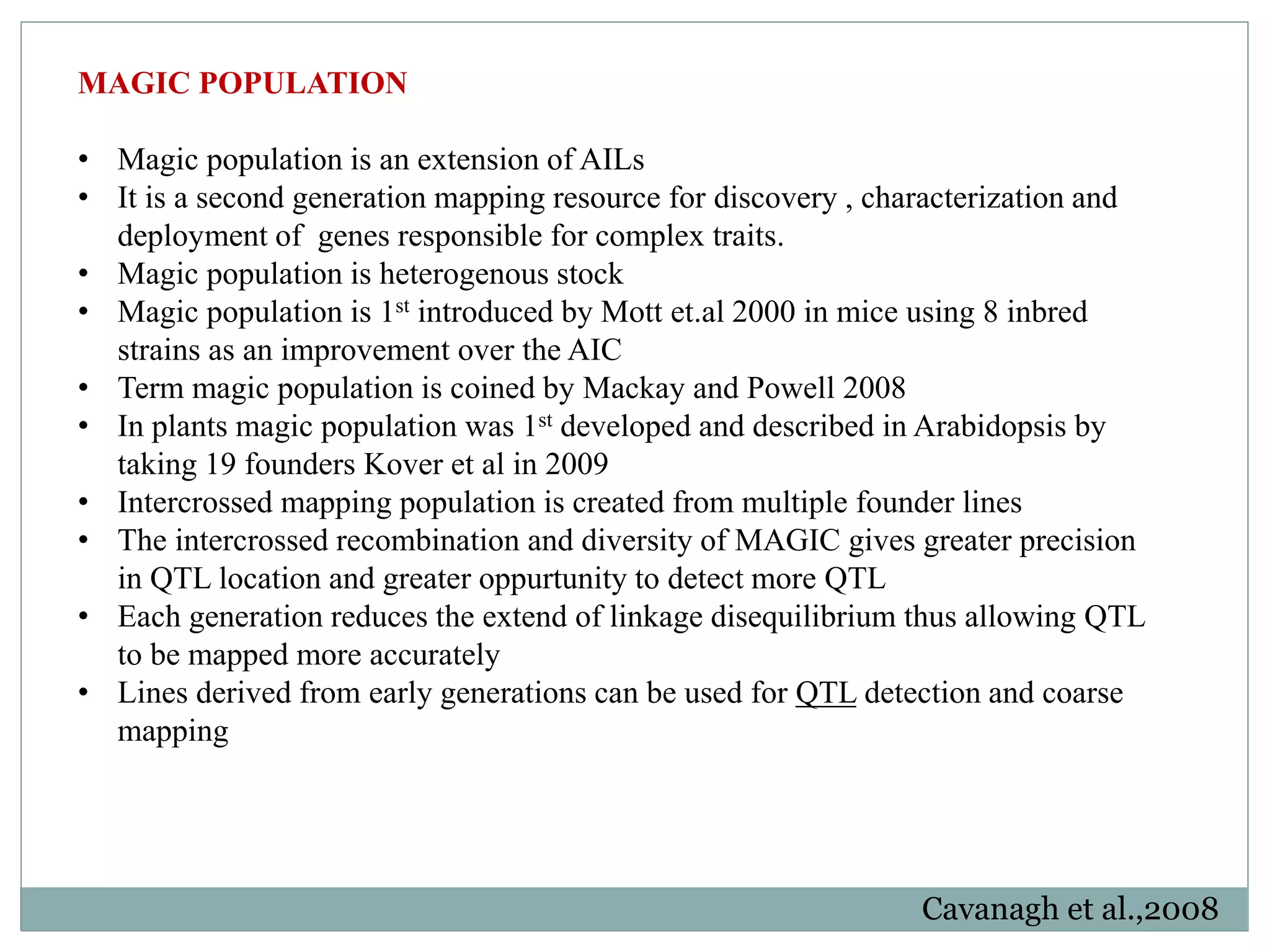 MAGIC population and its application in crop improvement | PPTX