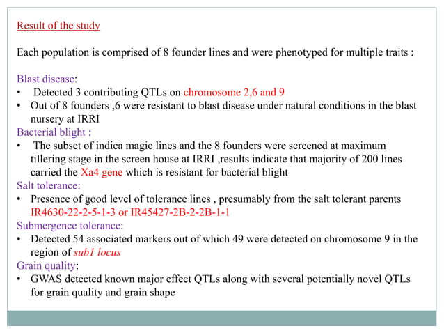 MAGIC population and its application in crop improvement | PPTX
