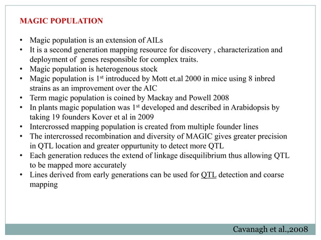 MAGIC population and its application in crop improvement | PPTX