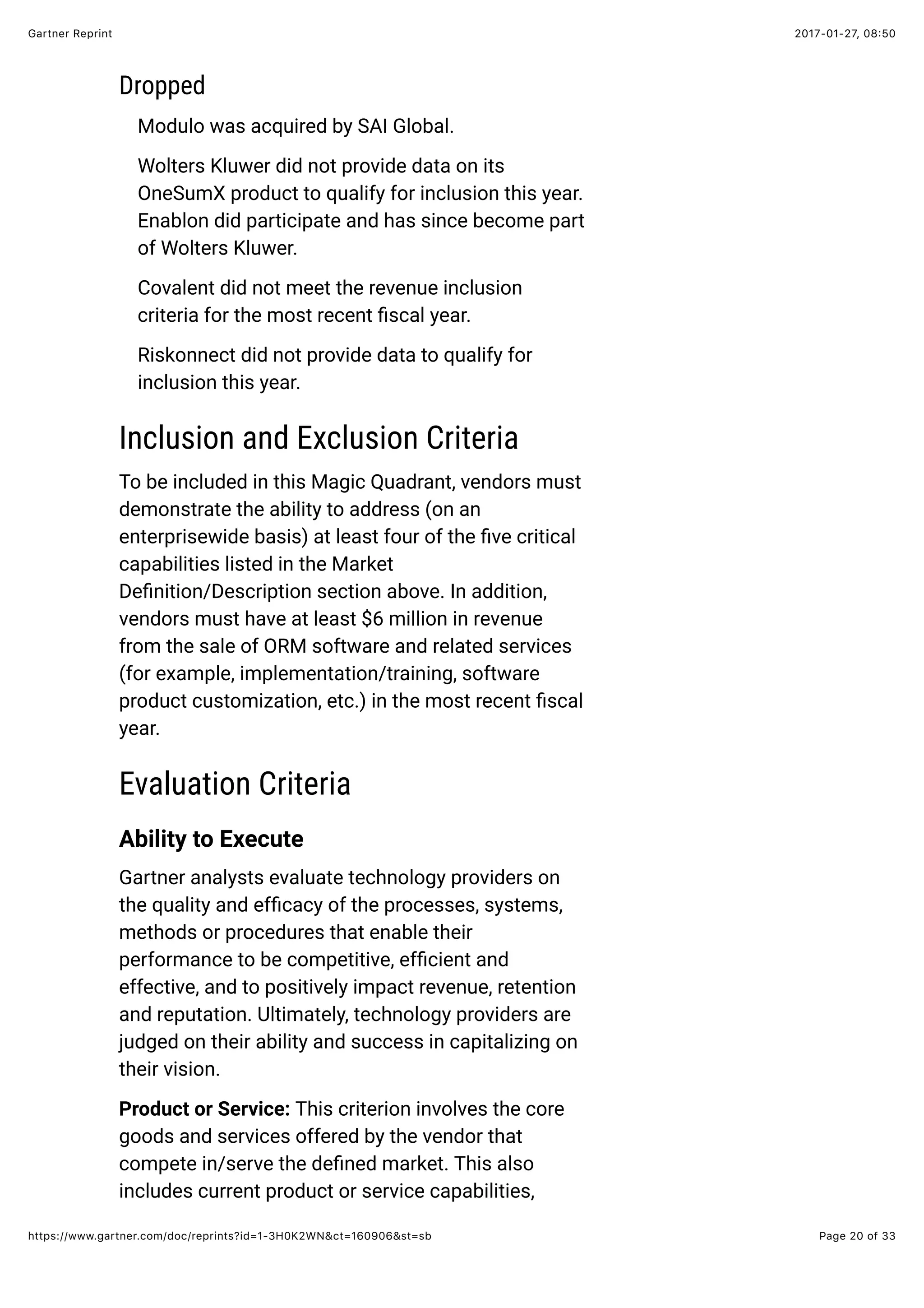 Magic quadrant for operational risk management solutions | PDF