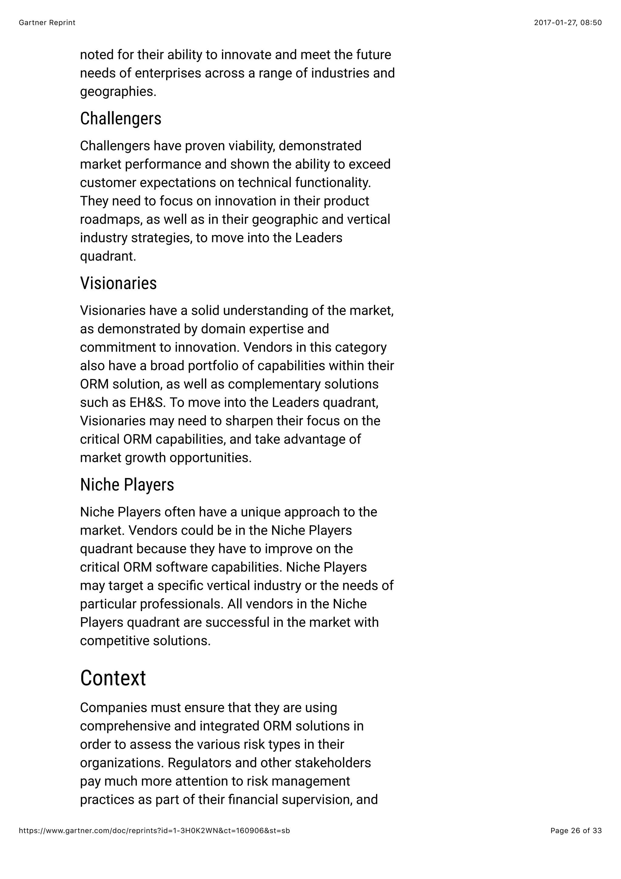 Magic quadrant for operational risk management solutions | PDF