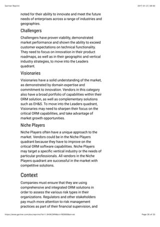 Magic quadrant for operational risk management solutions | PDF