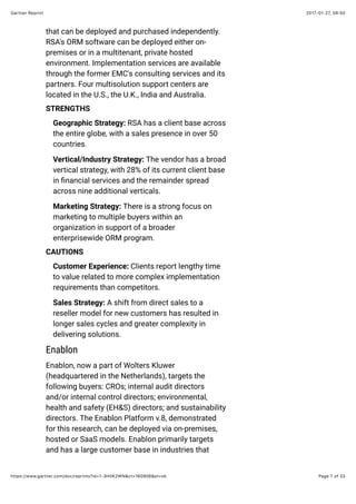Magic quadrant for operational risk management solutions | PDF