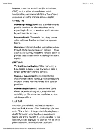 Magic quadrant for operational risk management solutions | PDF