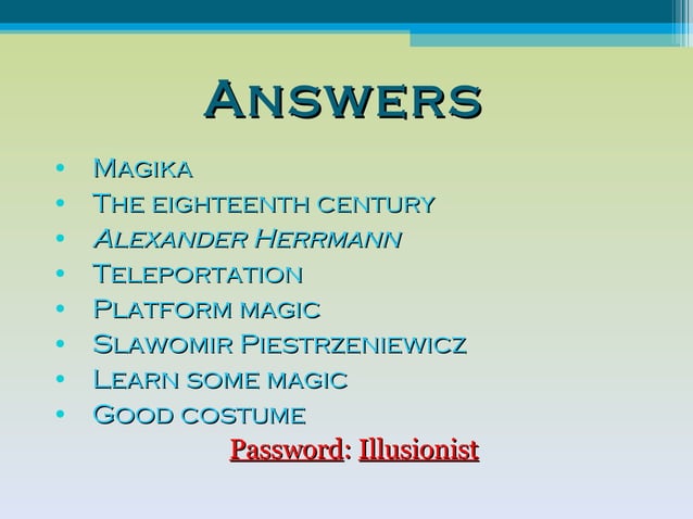 Magic quiz | PPT