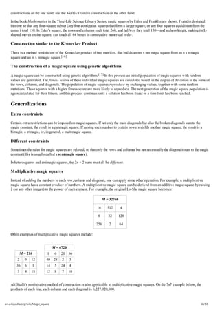 Magic square wikipedia, the free encyclopedia | PDF