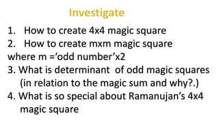 Magic Square for odd n.pptx | Science