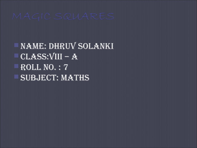 Magic squares | PPT