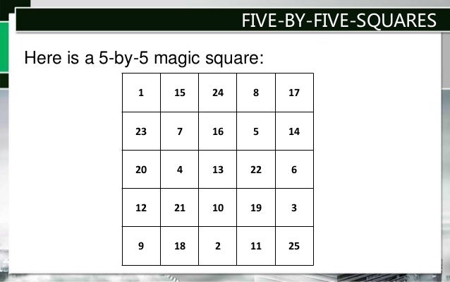 Magic squares