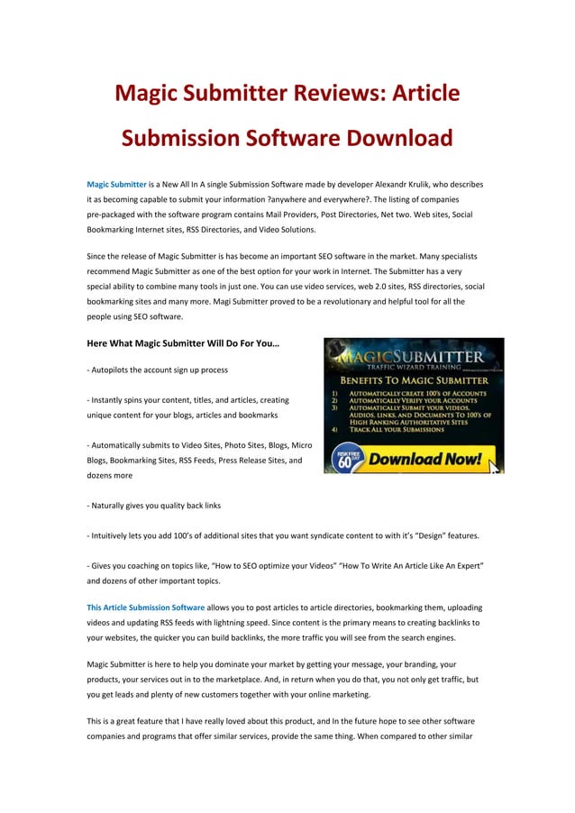 Magic submitter v.3.7+crack | PDF
