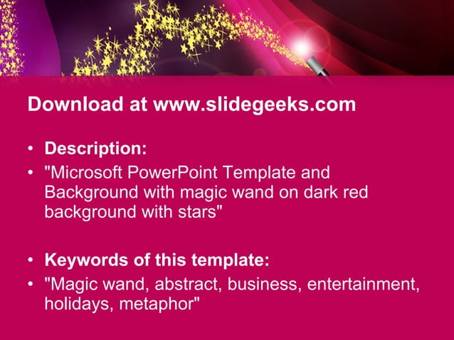 Magic wand ppt templates | POT