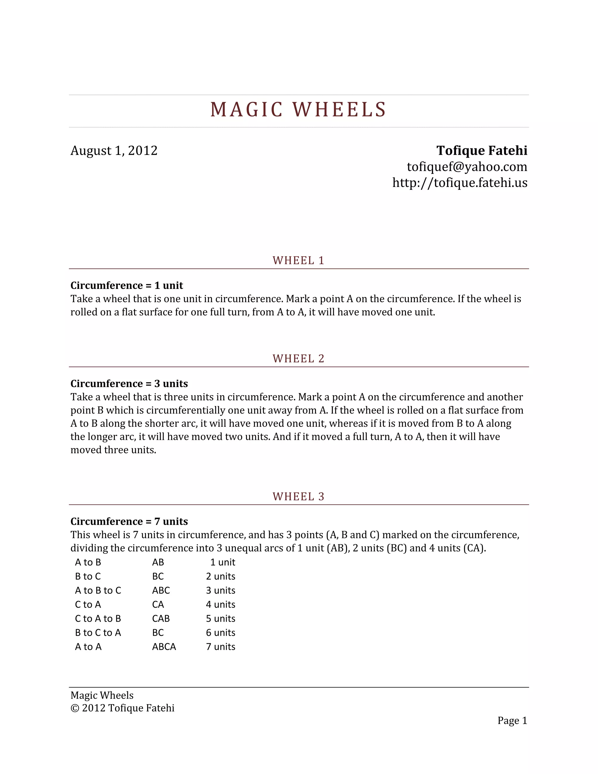 Magic Wheels | PDF
