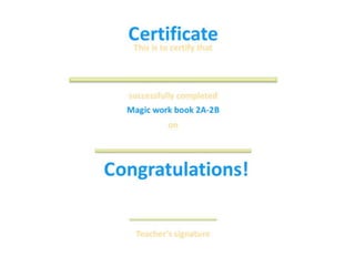 Magic work book 2A-2B | PPT