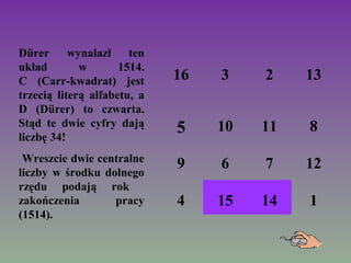 Magiczny kwadrat Durera | PPT