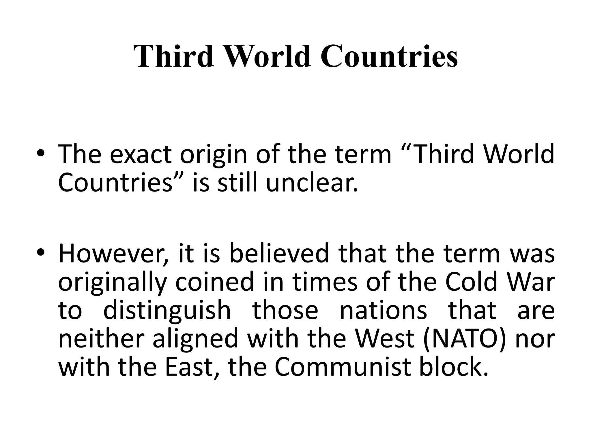 Problems of the third world countries | PPTX