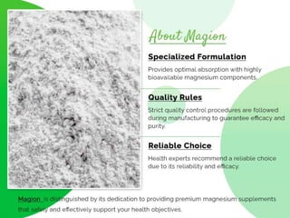 Magion- The Best Source of Magnesium Supplementation | PPT