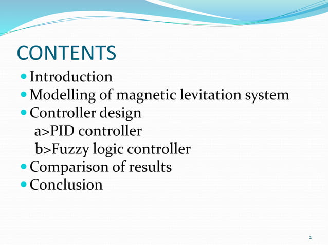 Maglev sys modelling using FLC and PID controller | PPT
