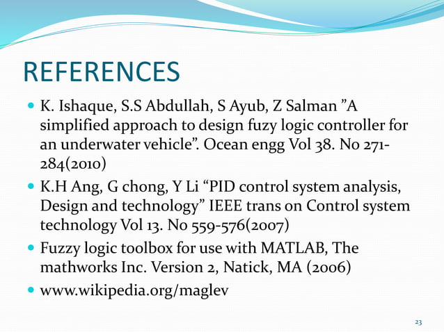 Maglev sys modelling using FLC and PID controller | PPT