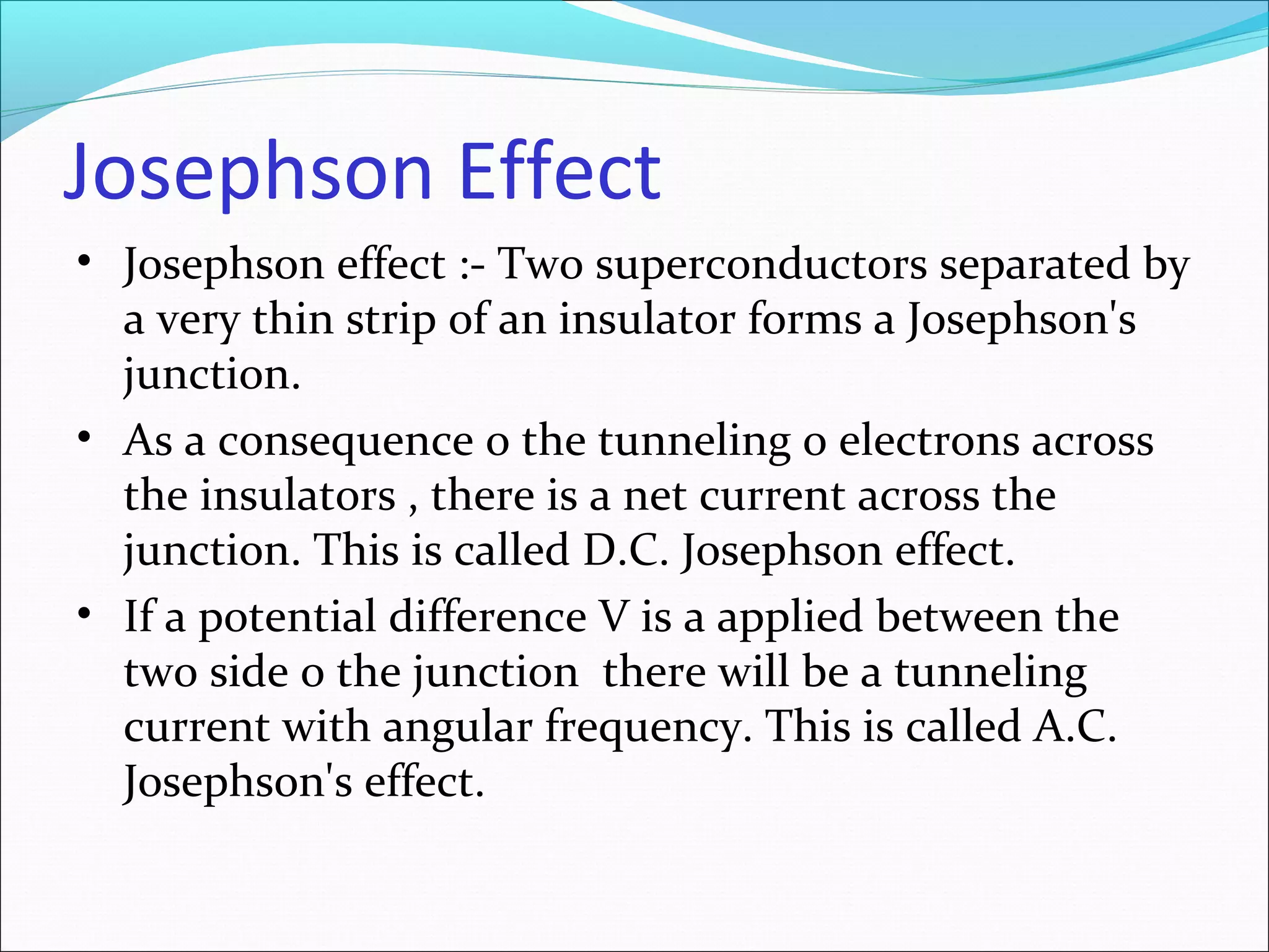 Maglev train & Josephson effect | PPT