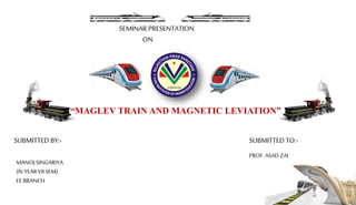 Maglev train and it's leviation | PPTX