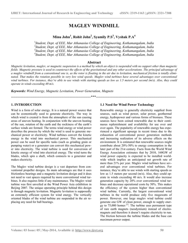 Maglev windmill | PDF | Power and Energy Industry | Industries