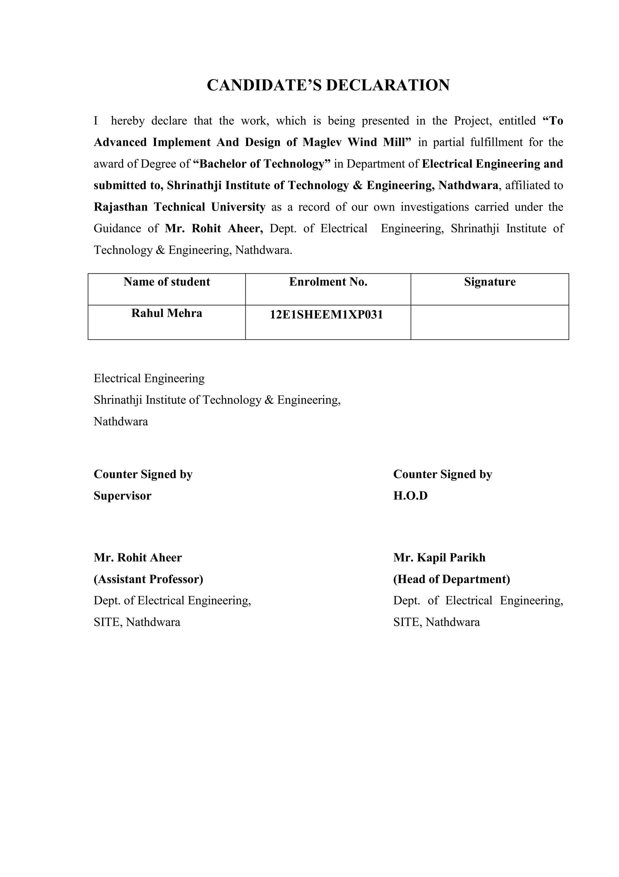 Maglev windmill project report | PDF