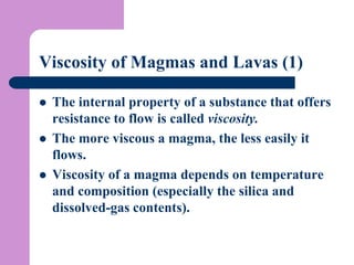 Magma And Volcanoes and Viscosity Powerpoint | PPT
