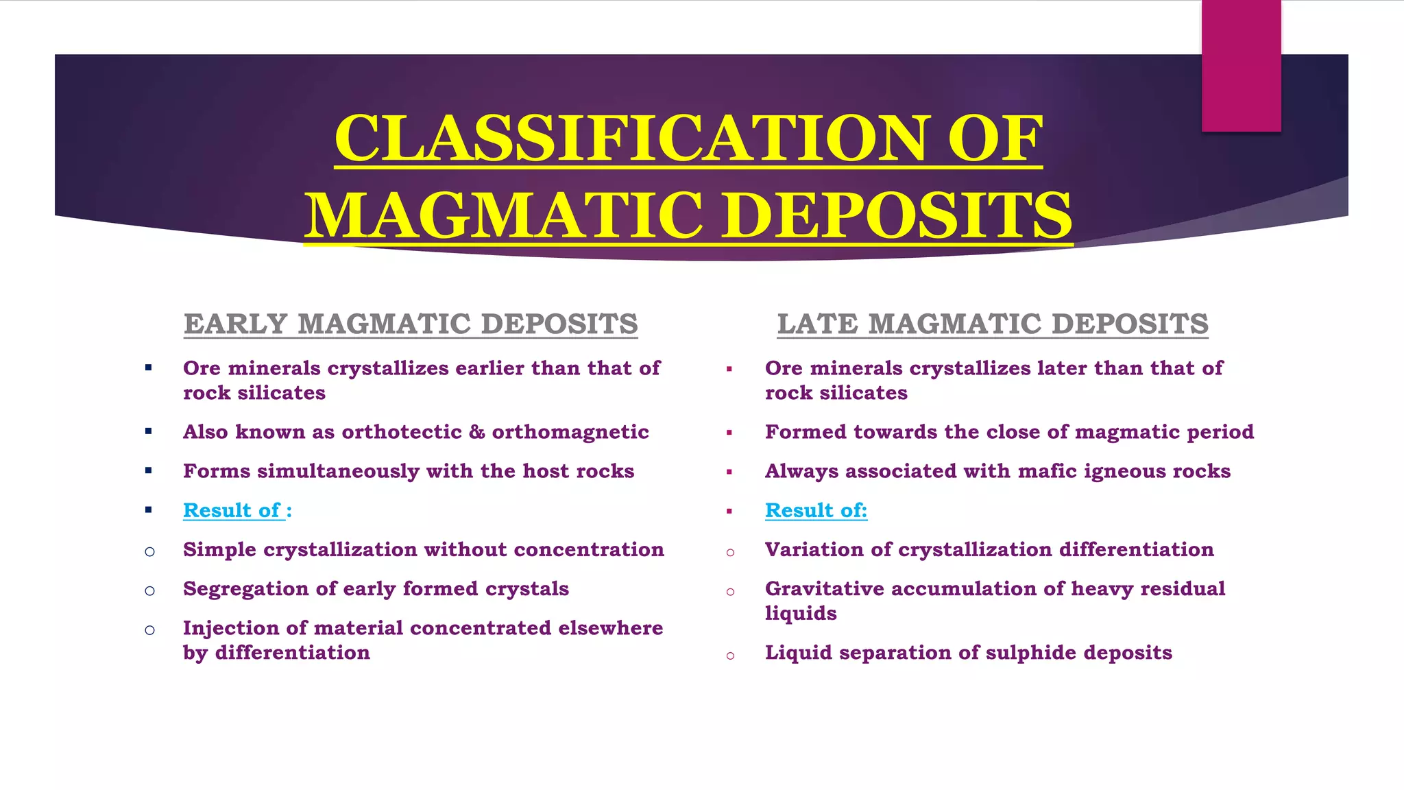 magmatic deposits - economic geology | PPTX