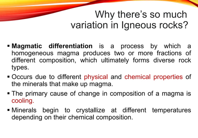Magmatic Differentiation & Implication to rock formation.pptx | Geology ...
